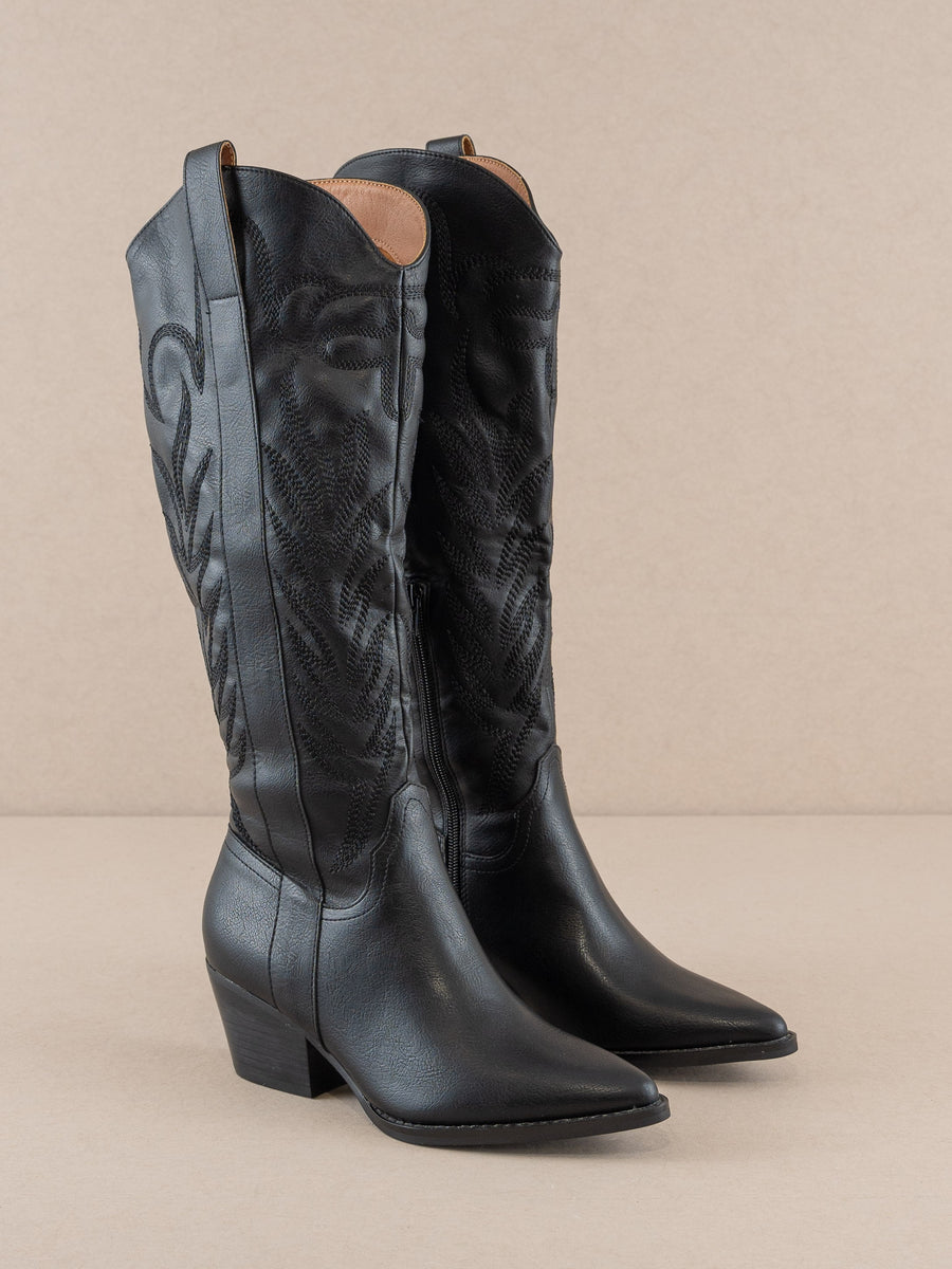 Elle Cowgirl Boots -Black – Zaydie Co
